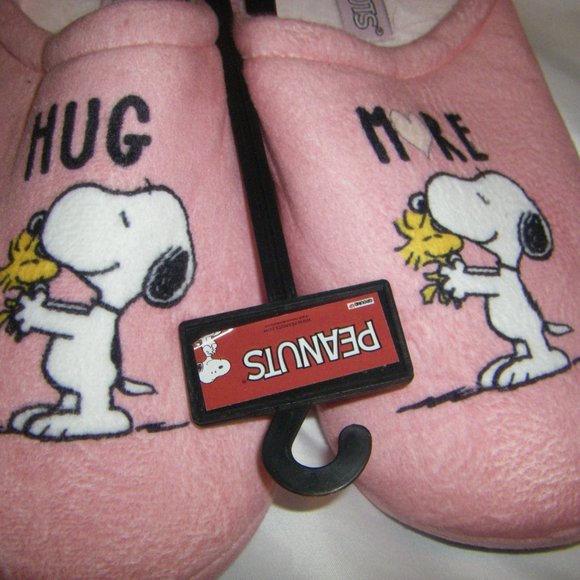 Peanuts | Shoes | Peanuts Snoopy Woodstock Slippers Pink Plush Hug More ...
